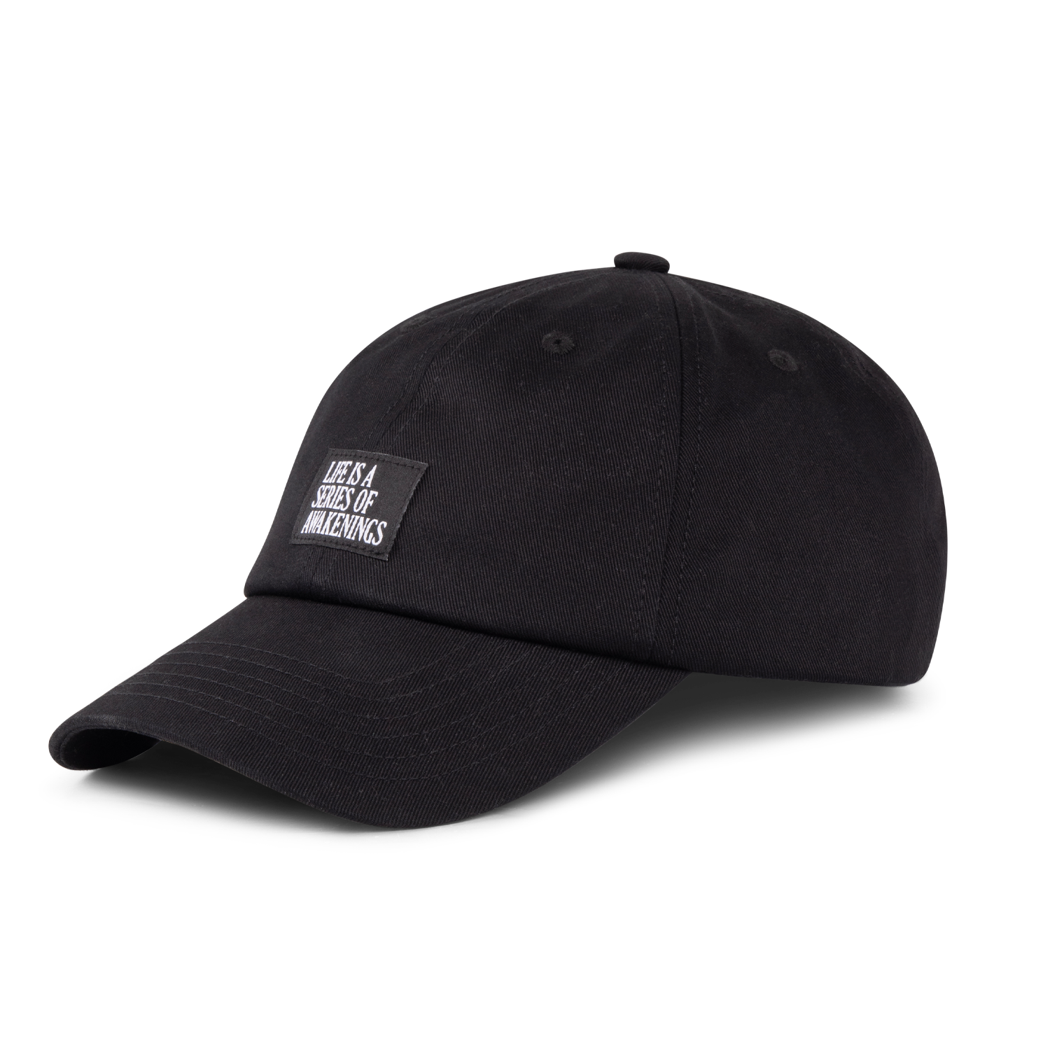 Awakenings Techno Cap – Black Dad Hat with Woven Label & Logo